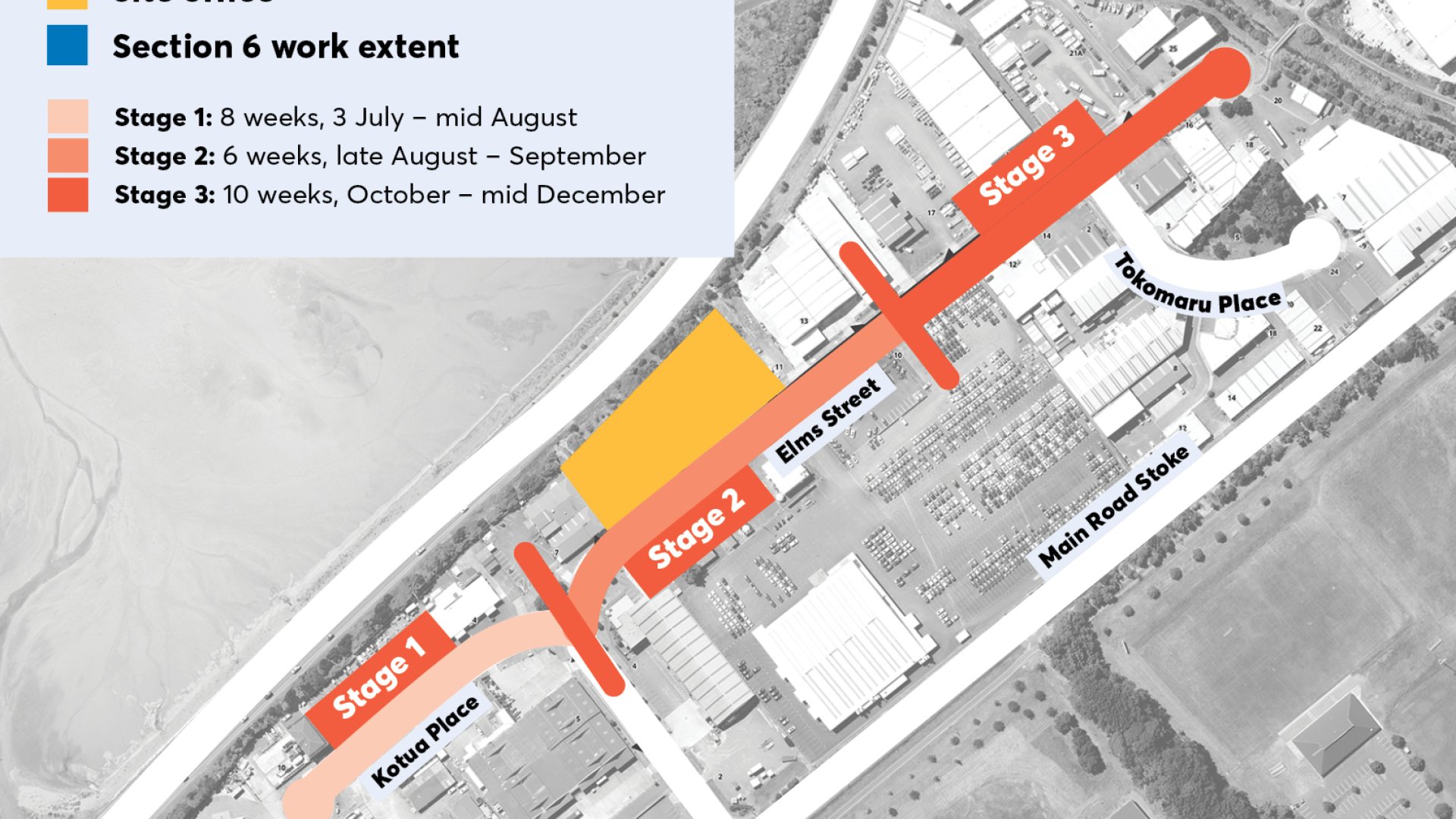 Lane closed, businesses open on Elms Street - Our Nelson